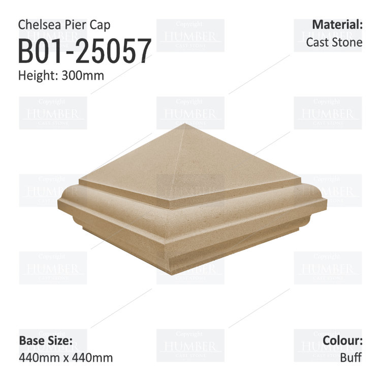 Fluted Pier Cap 490mm x 490mm – Humber Cast Stone