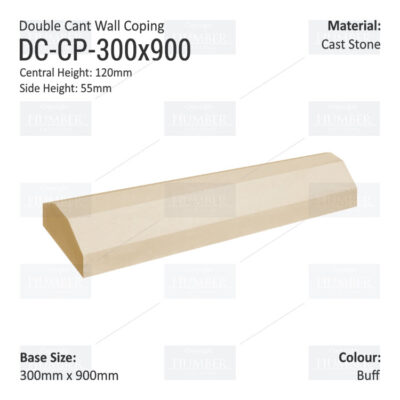 Double Cant Wall Coping – 300mm x 900mm – Humber Cast Stone