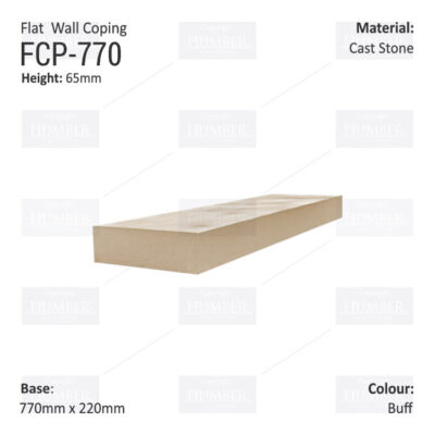 Flat Coping – 220mm x 770mm – Humber Cast Stone