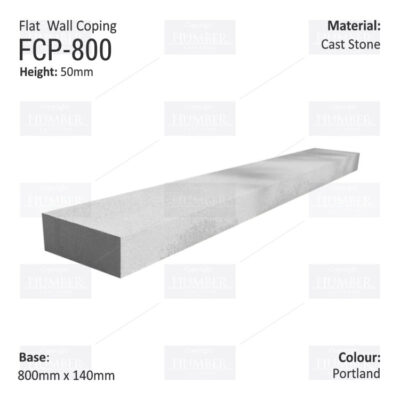 Flat Coping – 140mm x 800mm – Humber Cast Stone