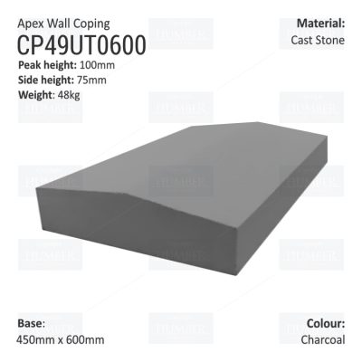 Apex Coping 450mm x 600mm x 75mm (Deep) – Humber Cast Stone