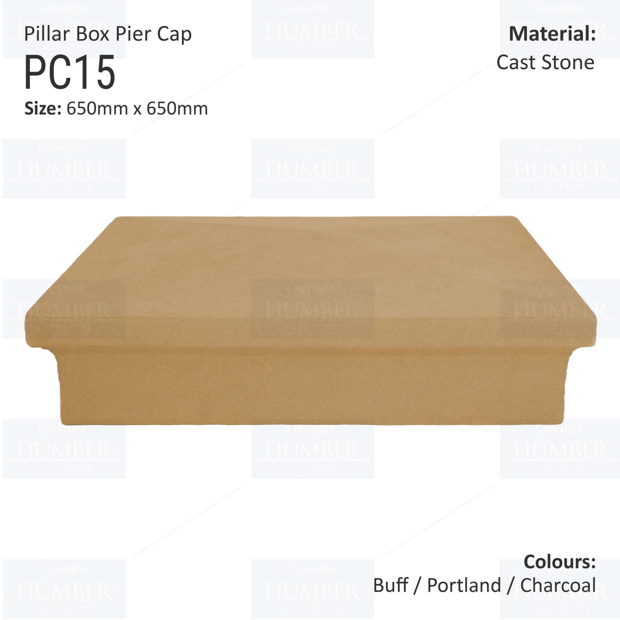 Pillar Box Pier Cap 650mm x 650mm – Humber Cast Stone