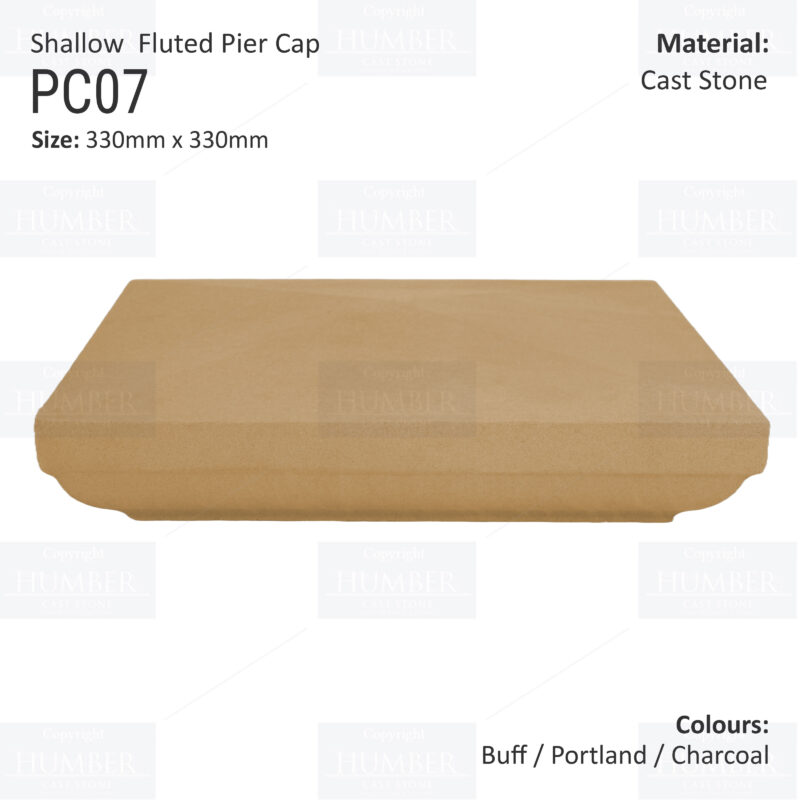 Slimline Fluted Pier Cap 330mm x 330mm – Humber Cast Stone