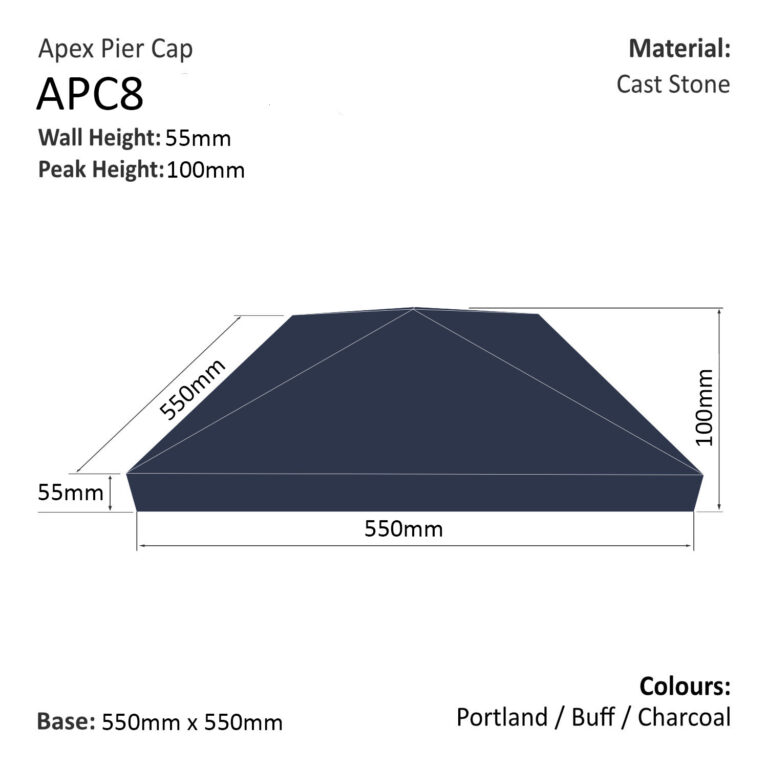 Apex Pier Cap 550mm x 550mm – Humber Cast Stone
